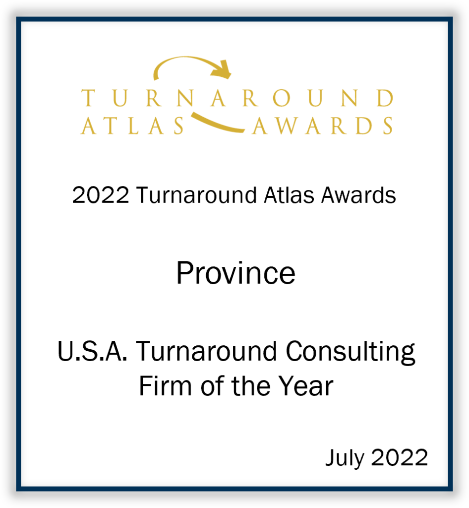 Province - Nationally recognized restructuring & financial advisory